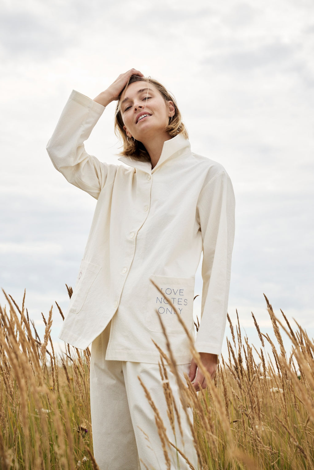 lower pants crepe heart - ecru – moshi moshi mind